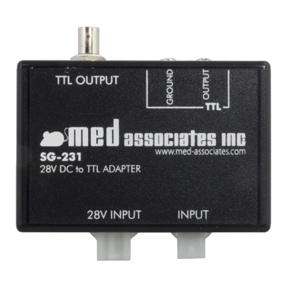 MED ASSOCIATES SG-231 USER MANUAL Pdf Download | ManualsLib