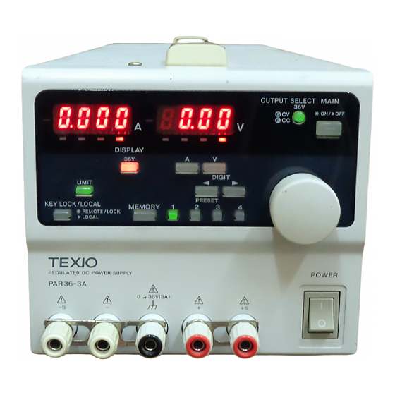 TEXIO PAR-A SERIES INSTRUCTION MANUAL Pdf Download | ManualsLib