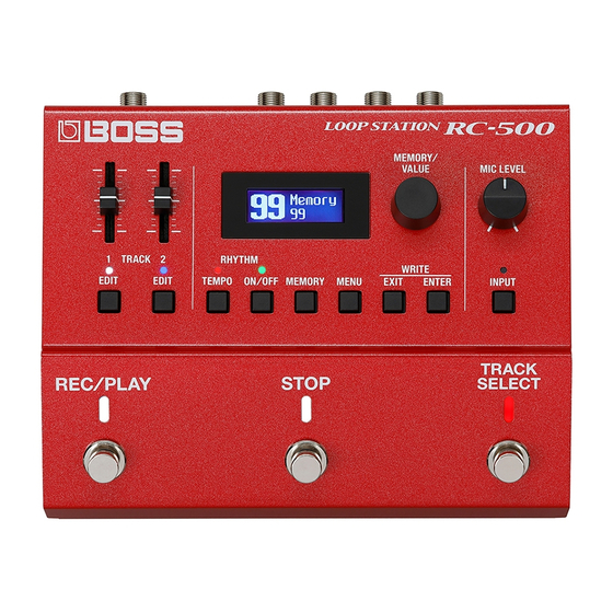 BOSS RC-500 PARAMETER MANUAL Pdf Download | ManualsLib