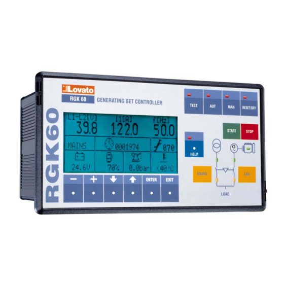 LOVATO ELECTRIC RGK 50 INSTRUCTION MANUAL Pdf Download | ManualsLib