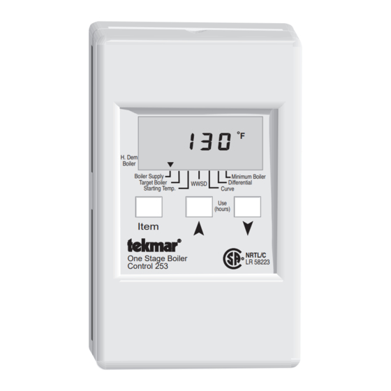 TEKMAR ONE STAGE BOILER CONTROL 253 DATA BROCHURE Pdf Download | ManualsLib