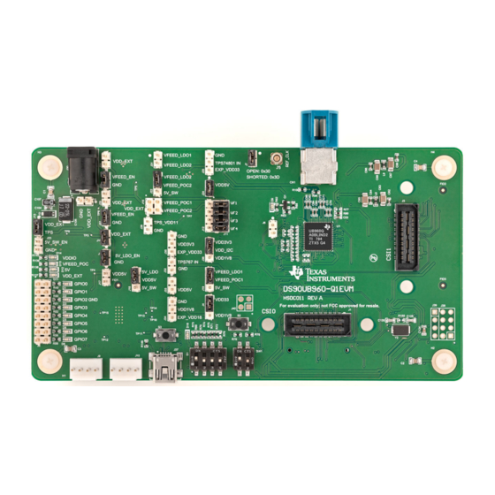 TEXAS INSTRUMENTS DS90UB960-Q1EVM USER MANUAL Pdf Download | ManualsLib