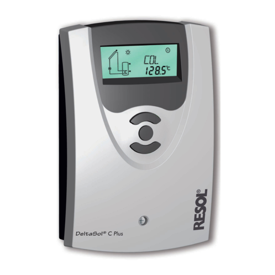 RESOL DELTASOL C PLUS MOUNTING, CONNECTION, OPERATION, TROUBLESHOOTING ...