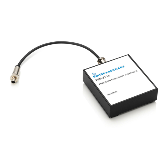 R&S FSH-Z114 USER MANUAL Pdf Download | ManualsLib
