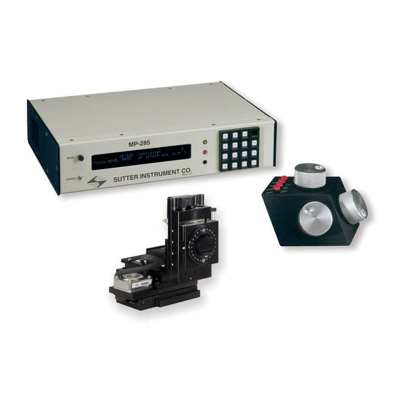 SUTTER INSTRUMENT MP-285A BASIC OPERATIONS Pdf Download | ManualsLib