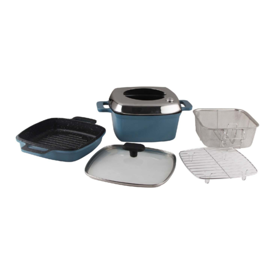 COOK'S ESSENTIALS CAST ALUMINUM ALL-IN-ONE SQUARE FRY PAN SET QUICK ...