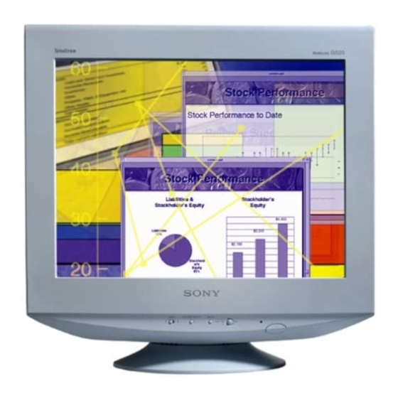 SONY CPD-G520 MARKETING MONITOR SPECIFICATIONS | ManualsLib
