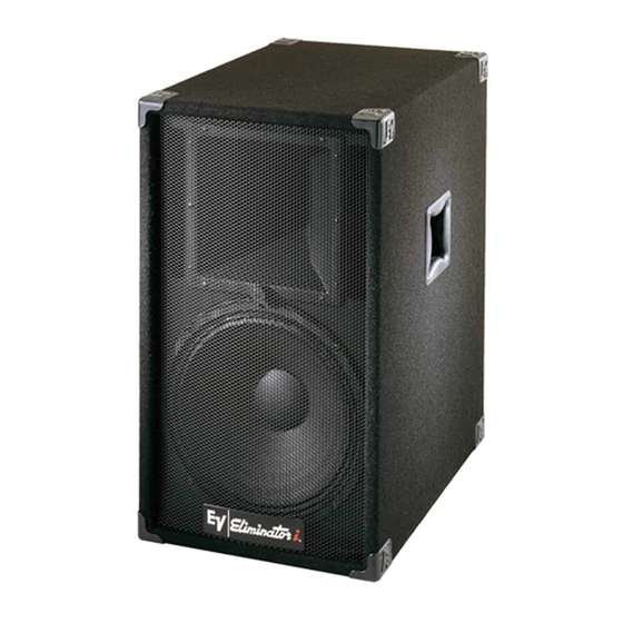 ELECTRO-VOICE ELIMINATOR I SPEAKER SPECIFICATIONS | ManualsLib