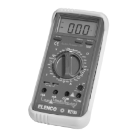 ELENCO ELECTRONICS M-2785 MULTIMETER OPERATOR'S INSTRUCTION MANUAL ...