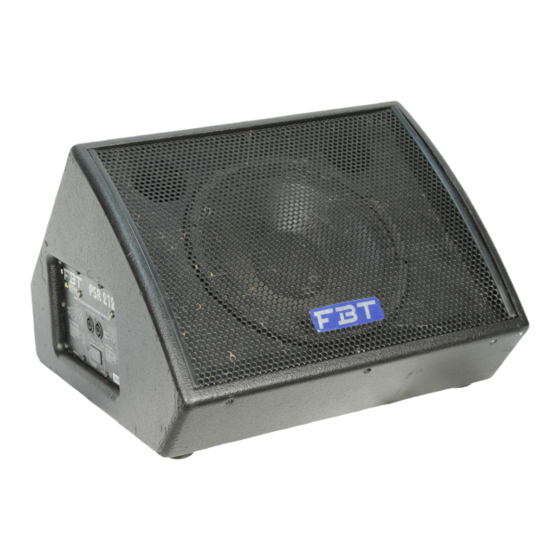 FBT PSR 212M SPEAKER SPECIFICATIONS | ManualsLib