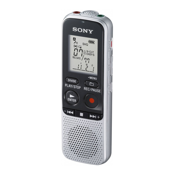 SONY ICD-BX112 VOICE RECORDER OPERATING INSTRUCTIONS | ManualsLib