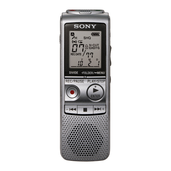 SONY ICD-BX800 VOICE RECORDER OPERATING INSTRUCTIONS | ManualsLib