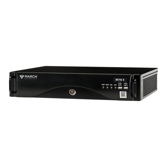 MARCH NETWORKS 8516 SERIES INSTALLATION MANUAL Pdf Download | ManualsLib