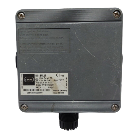 STAHL 8118/1 SERIES OPERATING INSTRUCTIONS MANUAL Pdf Download | ManualsLib