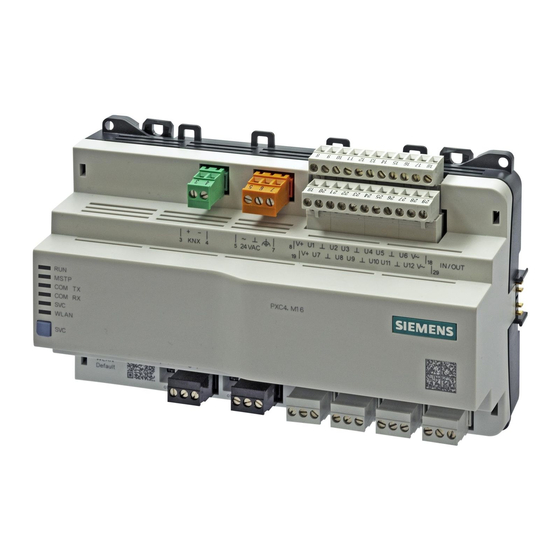 SIEMENS DESIGO PXC4.M16 QUICK MANUAL Pdf Download | ManualsLib