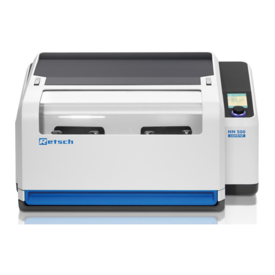 RETSCH MIXER MILL MM 500 CONTROL MANUAL Pdf Download | ManualsLib