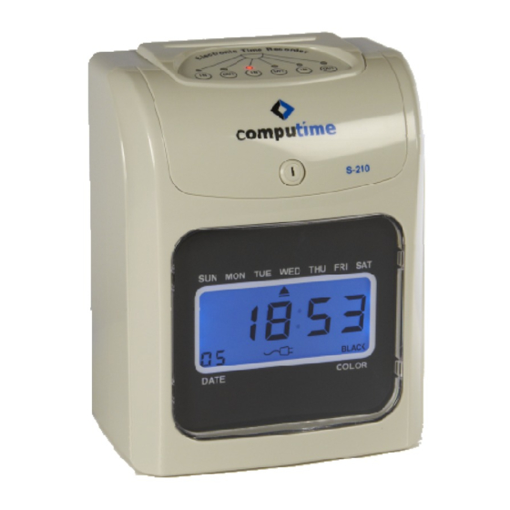 COMPUTIME S-210 INSTRUCTION MANUAL Pdf Download | ManualsLib