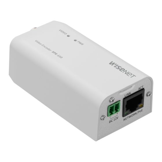 WISENET SPE-110 QUICK MANUAL Pdf Download | ManualsLib