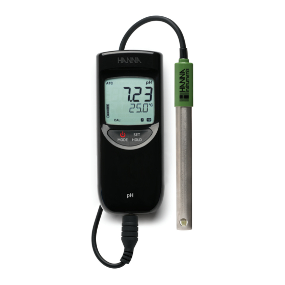 HANNA INSTRUMENTS HI991001 INSTRUCTION MANUAL Pdf Download | ManualsLib