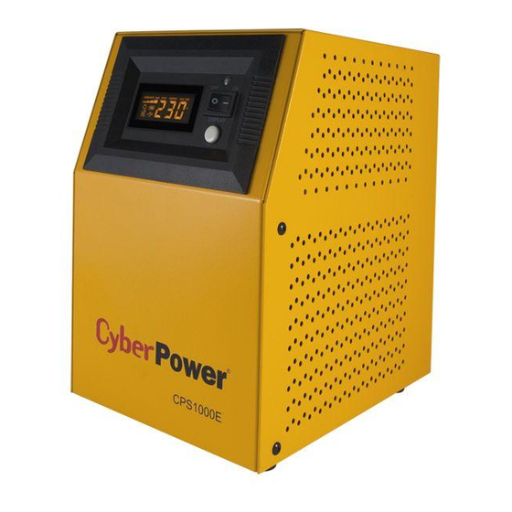 CYBERPOWER CPS1000E USER MANUAL Pdf Download | ManualsLib