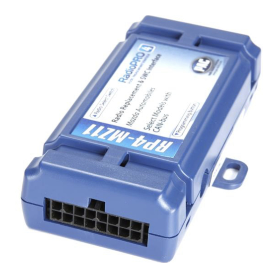 PAC RADIOPRO 4 RP4-MZ11 QUICK START MANUAL Pdf Download | ManualsLib