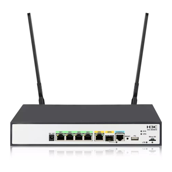 H3C MSR 810 COMMAND REFERENCE MANUAL Pdf Download | ManualsLib