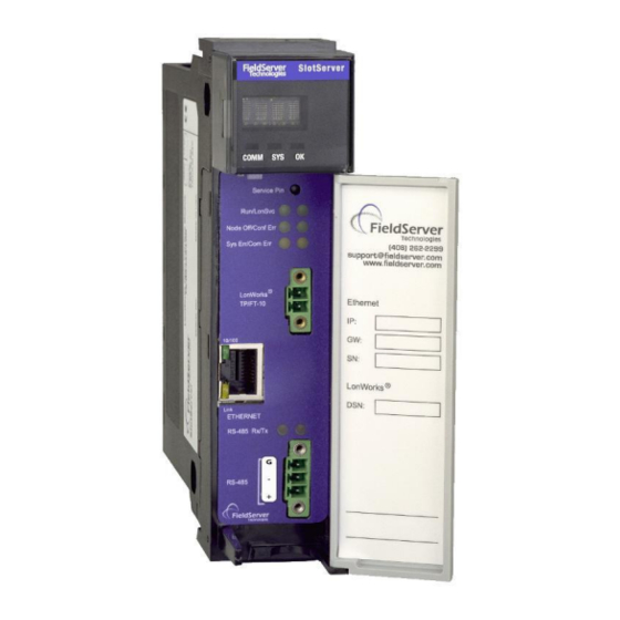 FIELDSERVER SLOTSERVER PS56-BAS SERIES CONFIGURATION MANUAL Pdf Download | ManualsLib