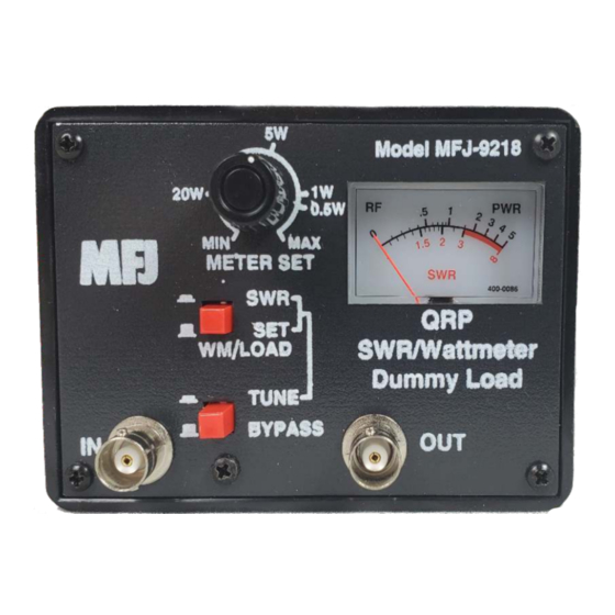 MFJ -9218 INSTRUCTION MANUAL Pdf Download | ManualsLib