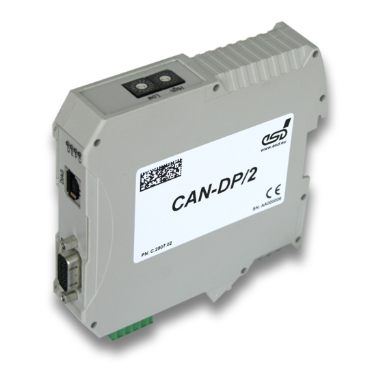ESD CAN-DP/2 HARDWARE MANUAL Pdf Download | ManualsLib