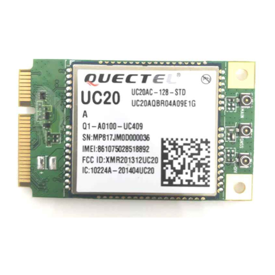 QUECTEL UC20 GNSS AT COMMAND MANUAL Pdf Download | ManualsLib
