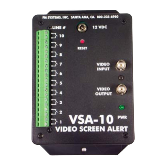 FM SYSTEMS VSA-10 INSTRUCTION BOOK Pdf Download | ManualsLib