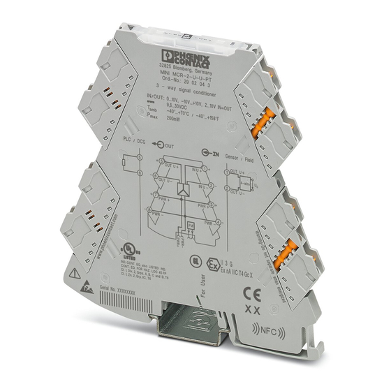 PHOENIX CONTACT MINI MCR-2-U-U INSTALLTION MANUAL Pdf Download | ManualsLib
