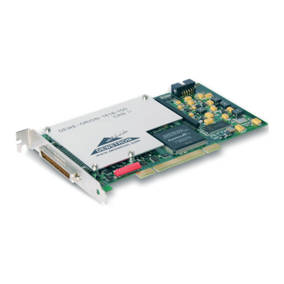 DEWETRON DEWE-ORION-1616-10 SERIES TECHNICAL REFERENCE MANUAL Pdf ...