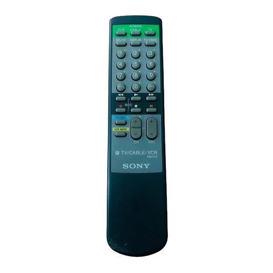 SONY RM-V10 REMOTE CONTROL OPERATING INSTRUCTIONS MANUAL | ManualsLib