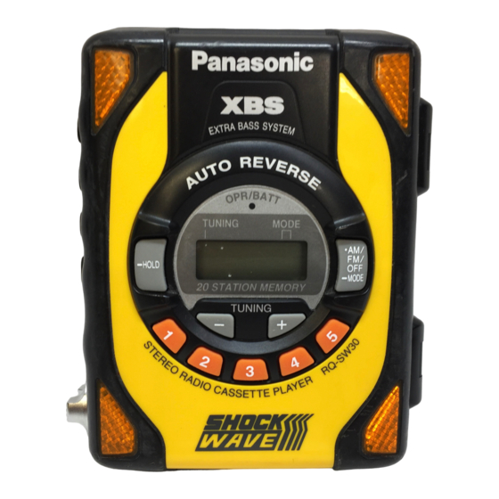 PANASONIC RQ-SW30 CASSETTE PLAYER OPERATING INSTRUCTIONS MANUAL ...