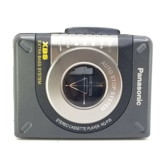 PANASONIC RQ-P35 CASSETTE PLAYER OPERATING INSTRUCTIONS | ManualsLib