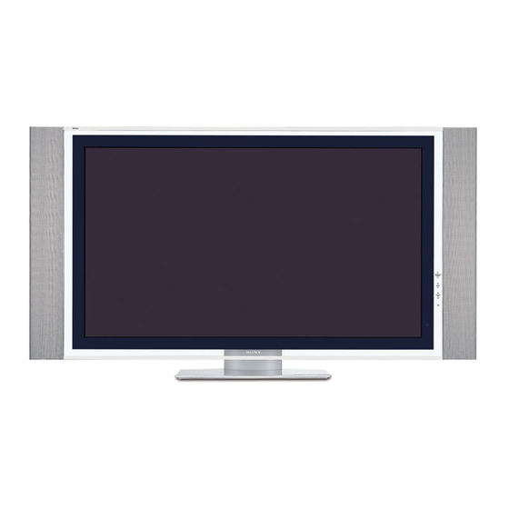 SONY KE-42MR1 PLASMA TV QUICK START MANUAL | ManualsLib
