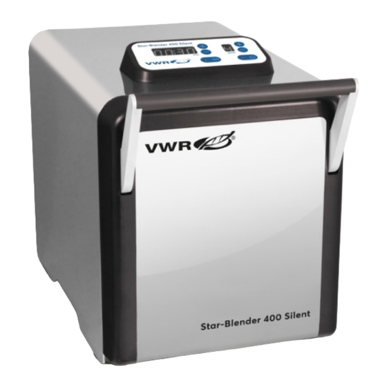 VWR AVANTOR STAR-BLENDER 400 SILENT INSTRUCTION MANUAL Pdf Download ...