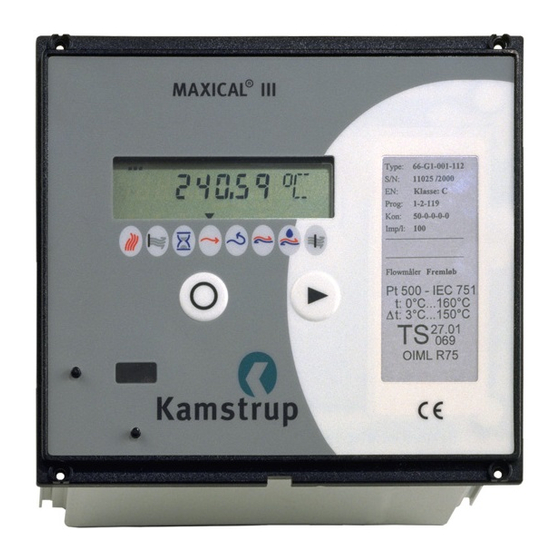 KAMSTRUP MAXICAL III USER MANUAL Pdf Download | ManualsLib