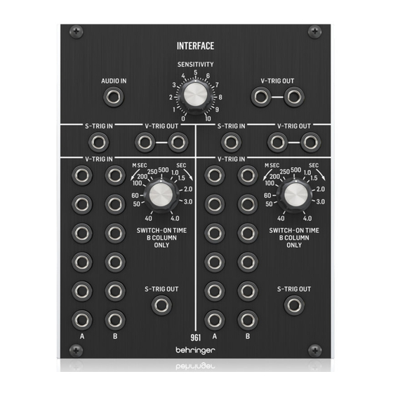 BEHRINGER 961 INTERFACE QUICK START MANUAL Pdf Download | ManualsLib