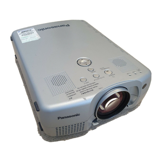 PANASONIC PT-L711E SERVICE MANUAL Pdf Download | ManualsLib