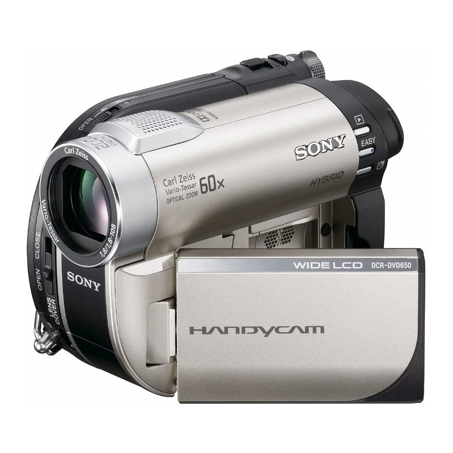 SONY HANDYCAM DCR-DVD650 MANUAL Pdf Download | ManualsLib