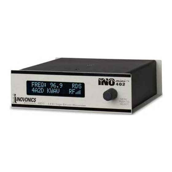 INOVONICS INOMINI 402 INSTALLATION & USER MANUAL Pdf Download | ManualsLib