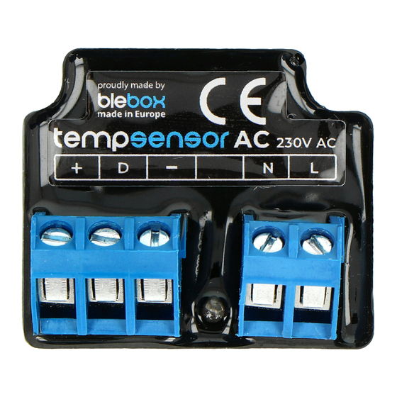 Blebox Tempsensorac User Manual Pdf Download Manualslib