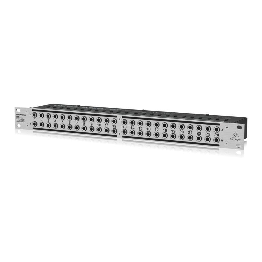 BEHRINGER ULTRAPATCH PRO PX3000 USER MANUAL Pdf Download | ManualsLib