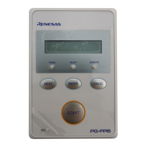 RENESAS PG-FP6 V1.06 USER MANUAL Pdf Download | ManualsLib