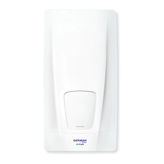 CLAGE GERMAN POOL DBN USER MANUAL Pdf Download | ManualsLib