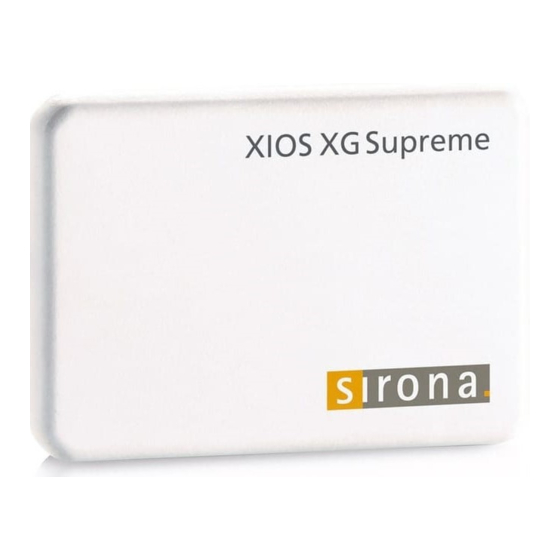 SIRONA XIOS XG SELECT OPERATING INSTRUCTIONS AND INSTALLATION Pdf Download | ManualsLib