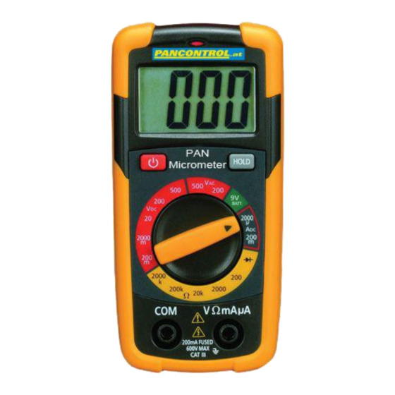PANCONTROL PAN MICROMETER MANUAL Pdf Download | ManualsLib