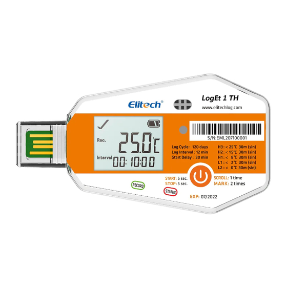 ELITECH LOGET 1 USER MANUAL Pdf Download | ManualsLib